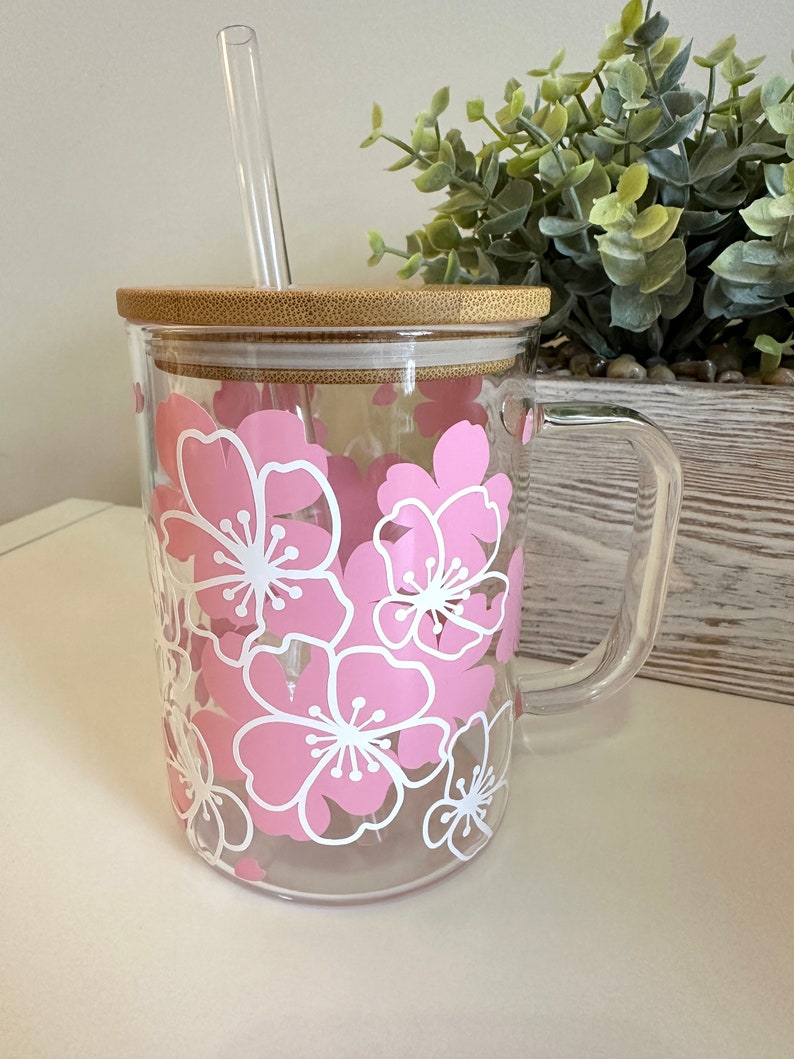 Cherry Blossom Glass, Cherry Blossom Gift Box, Iced Coffee Mug With ...