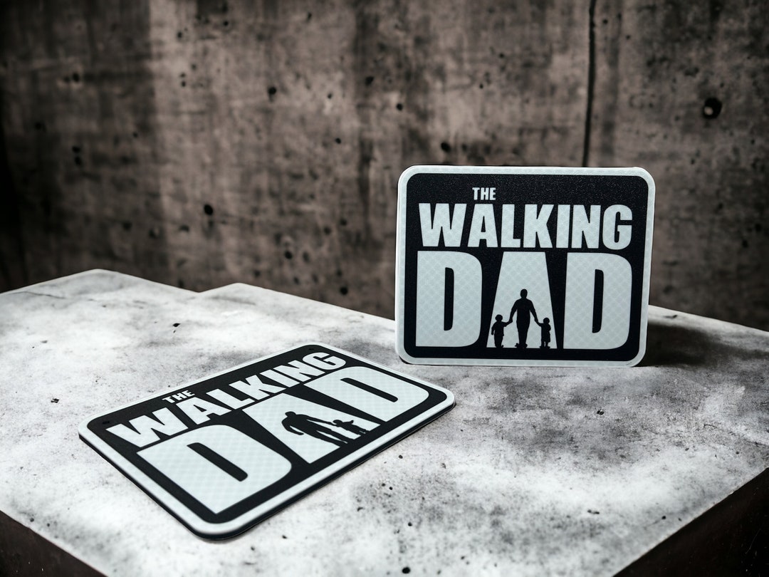 The Walking Dad 3d Printed Sign Gift for Dad 1 or 2 Children Wall Decor ...