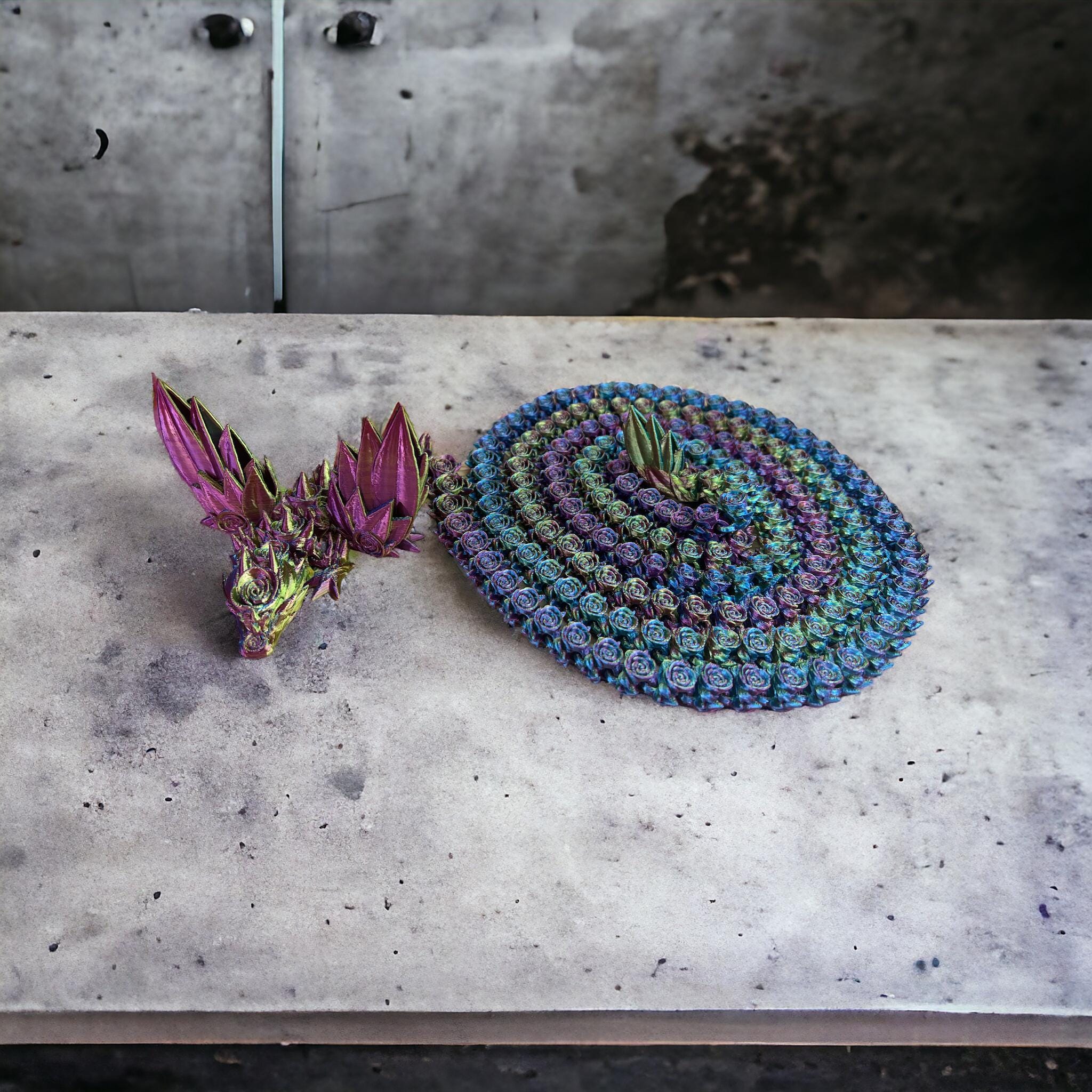 Articulated Winged Rose Dragon, Stress Relief Fidget Toy, Sensory ...