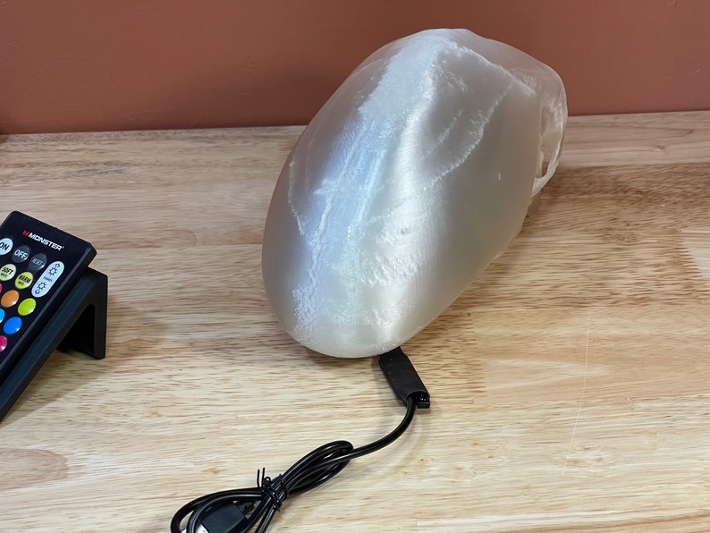 Crystal Skull Lamp Remote Controlled RGB LED Lamp Clear Alien Head ...