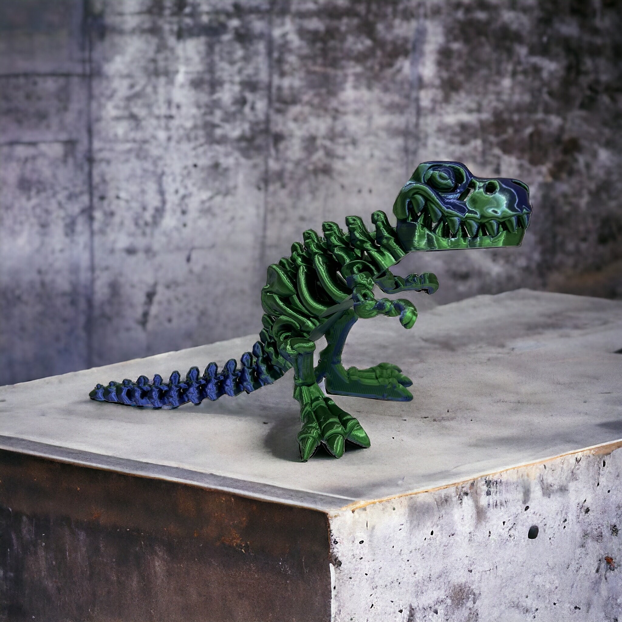 3D Flexi Articulated T-rex Dinosaur Skeleton Desk Fidget Toy Stress ...