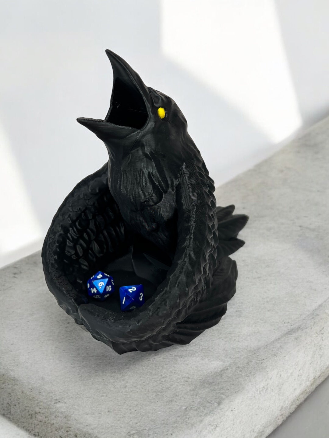Black Raven Dice Tower Dungeons and Dragons Dice Roller 3d Printed Bird ...