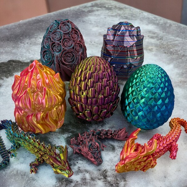 3d Printed Egg and Dragon - Etsy
