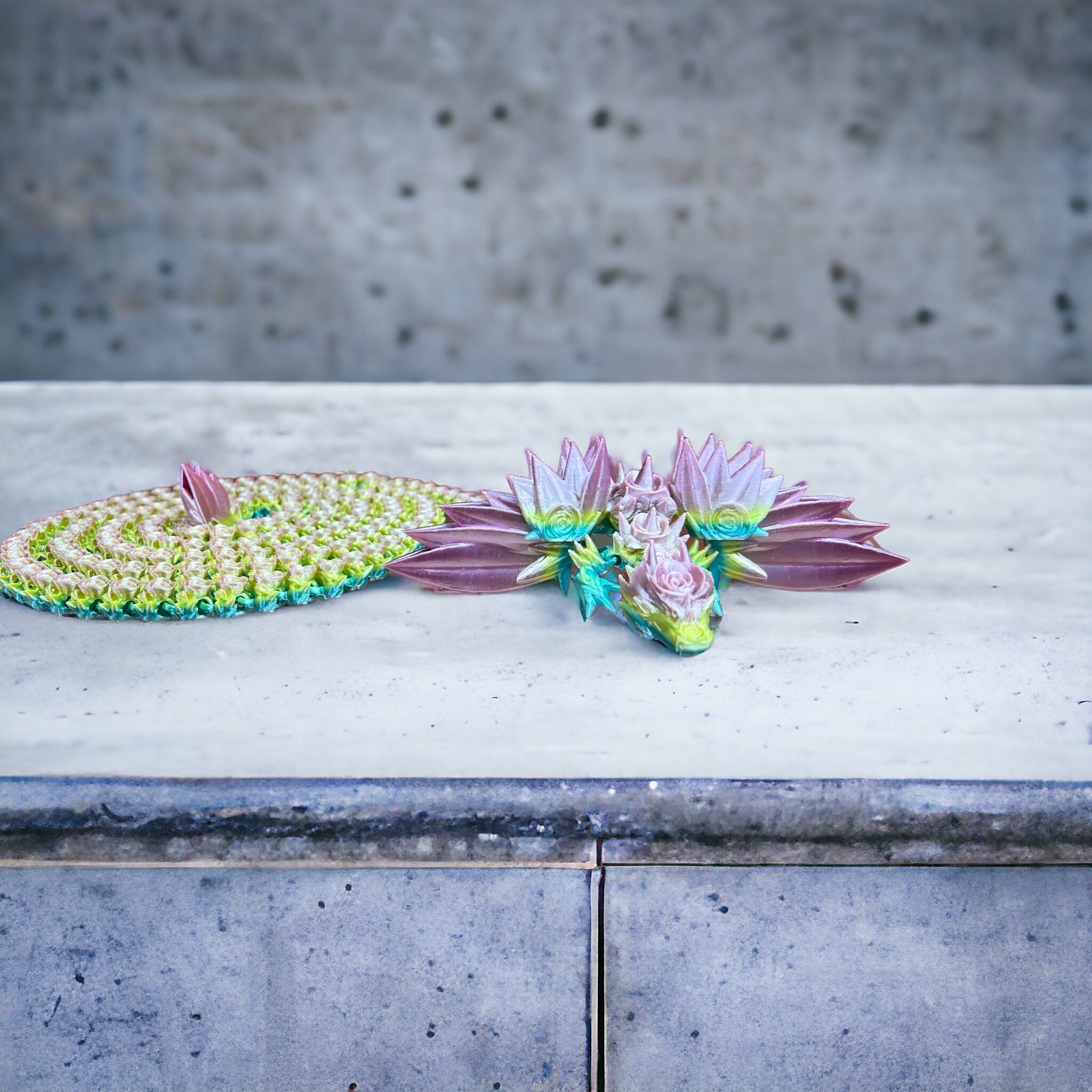 Articulated Winged Rose Dragon, Stress Relief Fidget Toy, Sensory ...