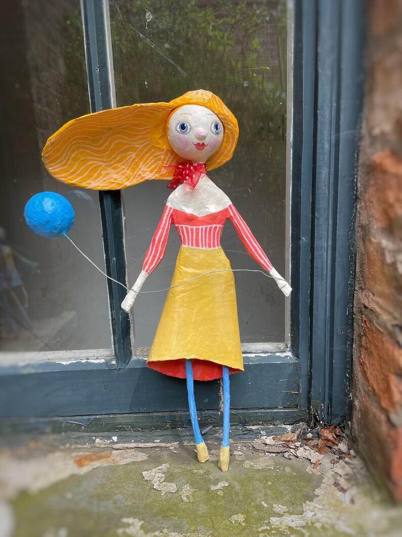 Papier Mache Doll With Balloon Wall Decoration - Etsy