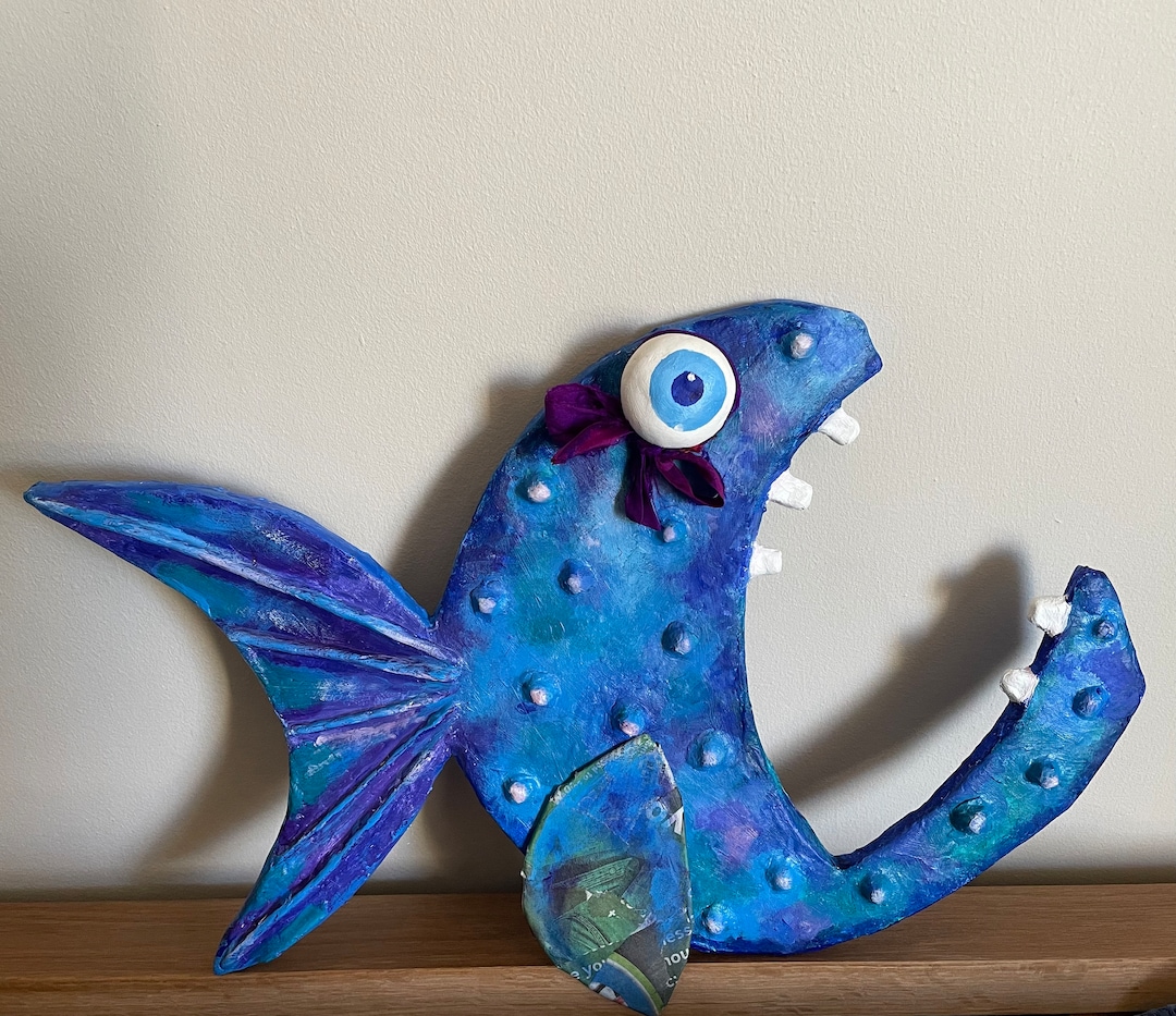 Papier Mache Fish - Etsy