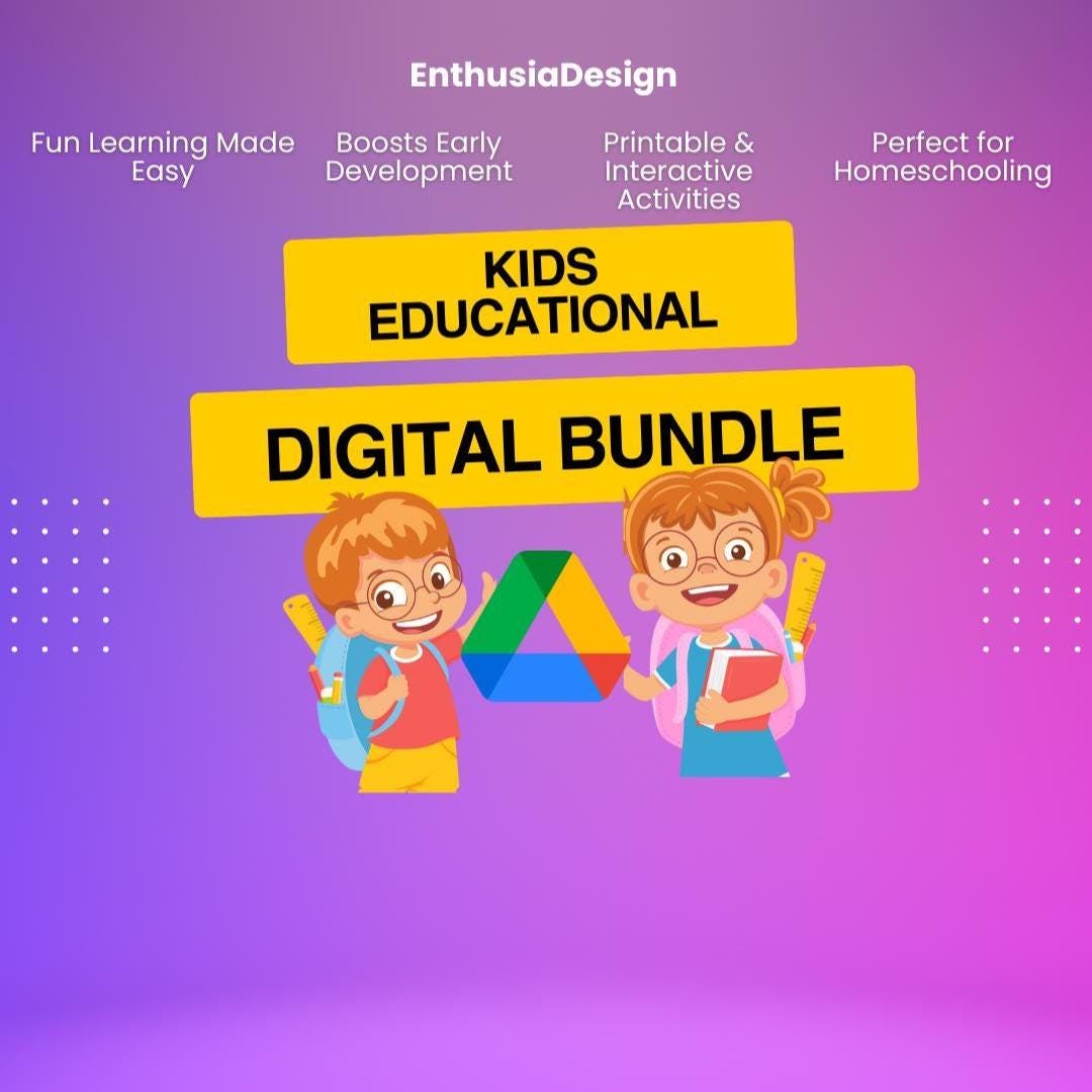 Kids Learning Games Bundle | Printable Puzzles, Coloring, and Cutting ...