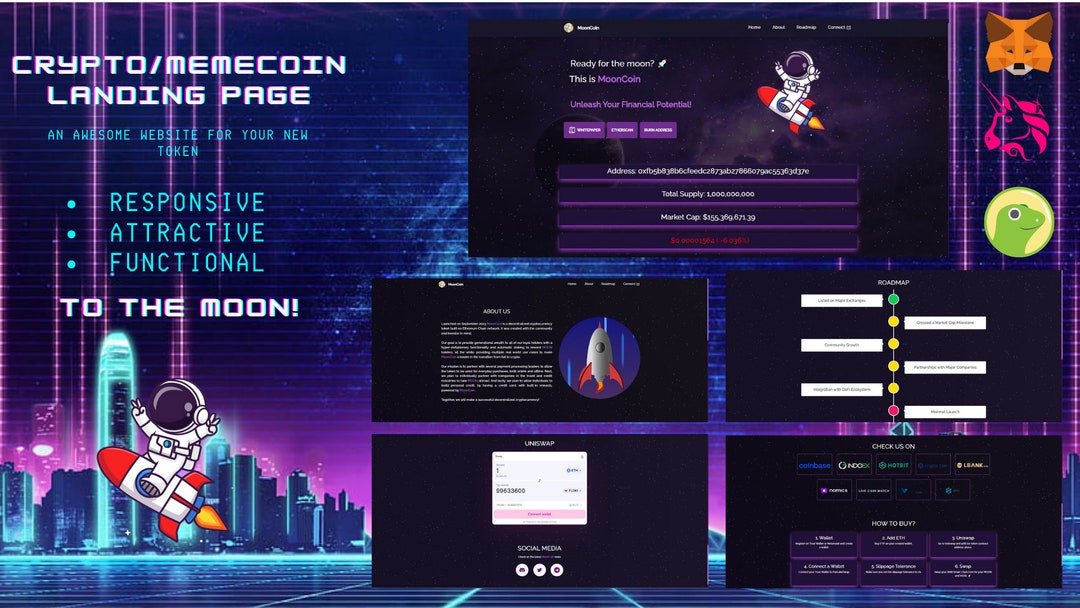 Cryptocurrency Token Website Template Landing Page | Crypto Landing ...