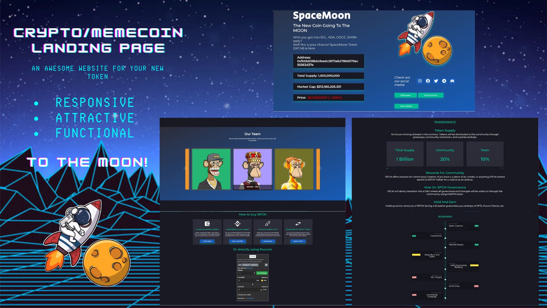 Crypto Token Website | Memecoin Website Template Landing Page ...