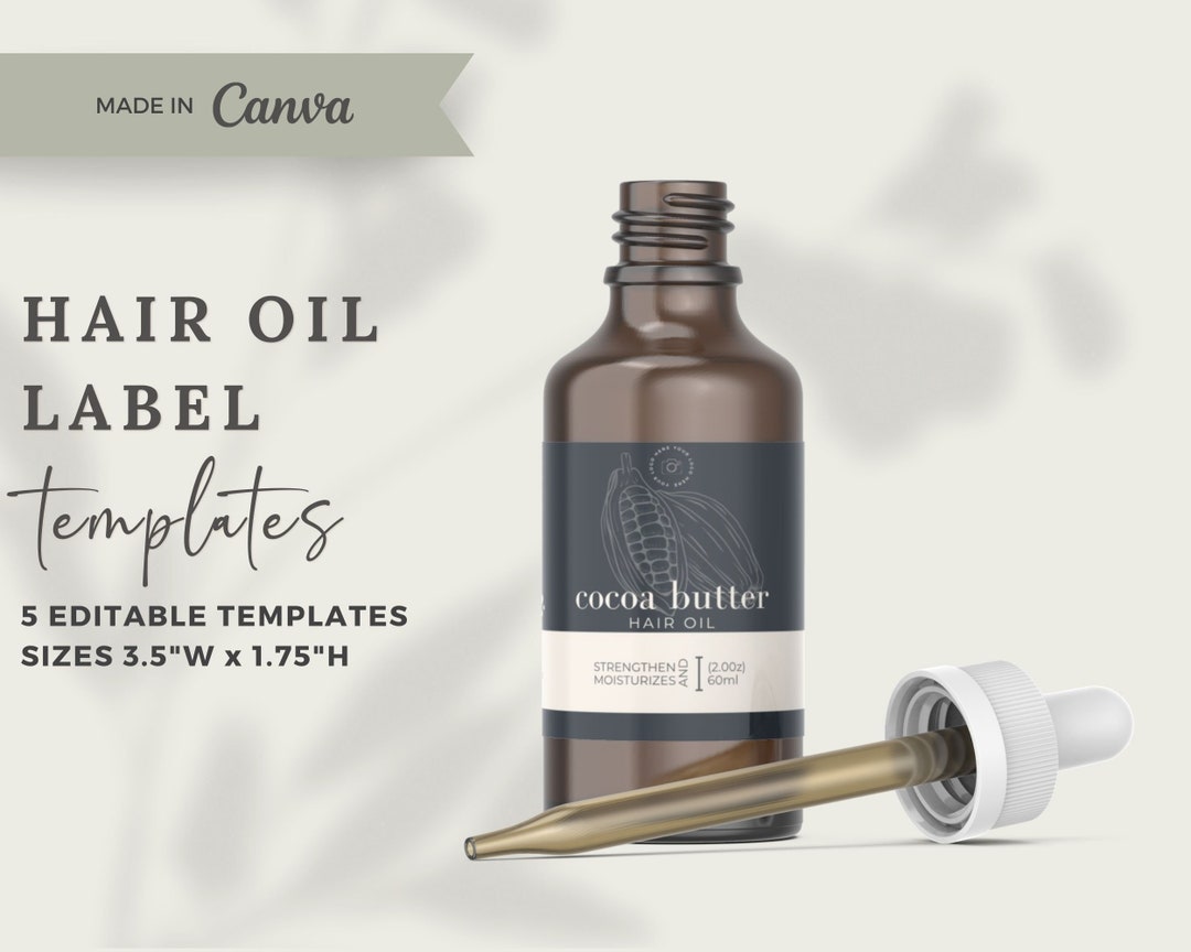 Hair Oil Label Templates Stylish Dropper Hair Oil Label Design Pre-made ...