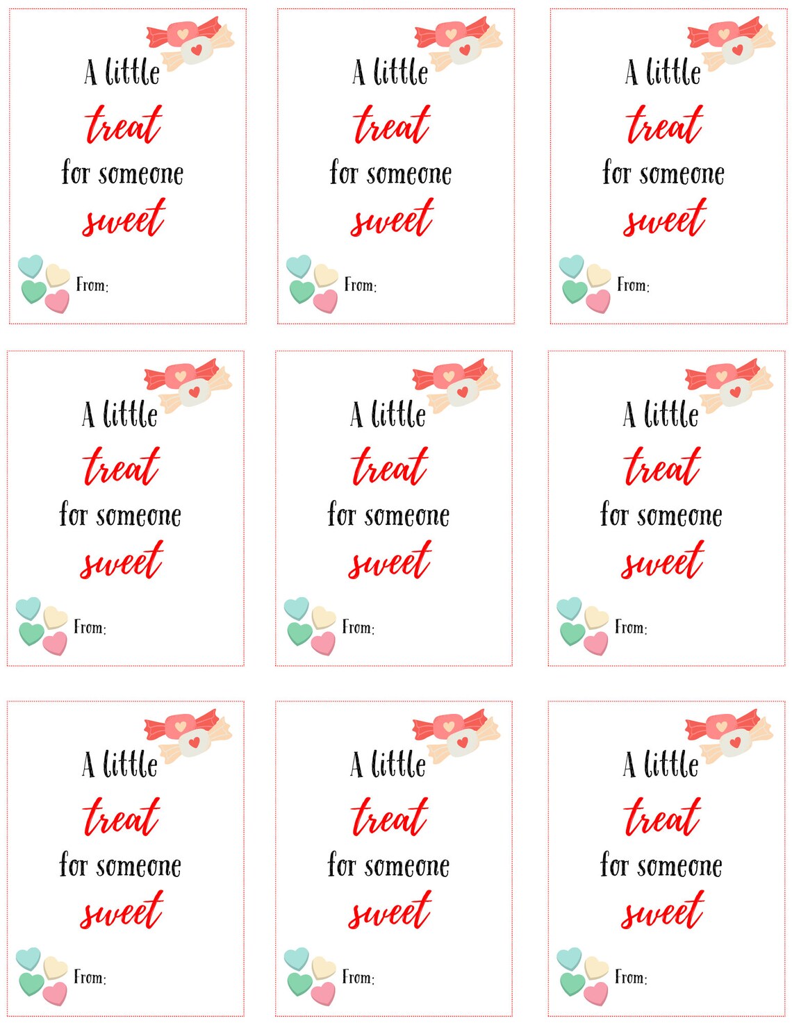 Valentines Day Gift Tags, Printable Valentines Day Tag, Sweet Treat ...