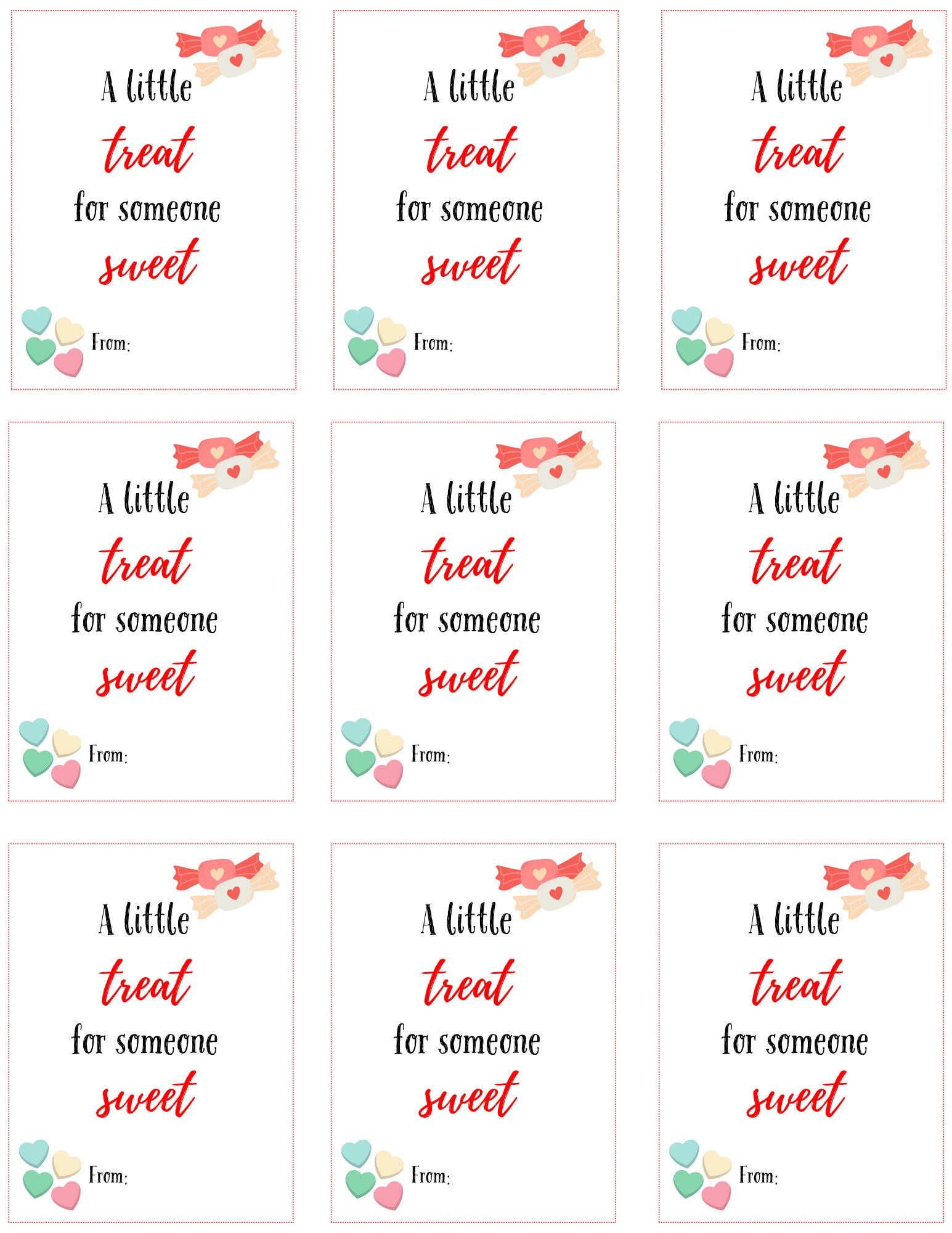 Valentines Day Gift Tags, Printable Valentines Day Tag, Sweet Treat ...