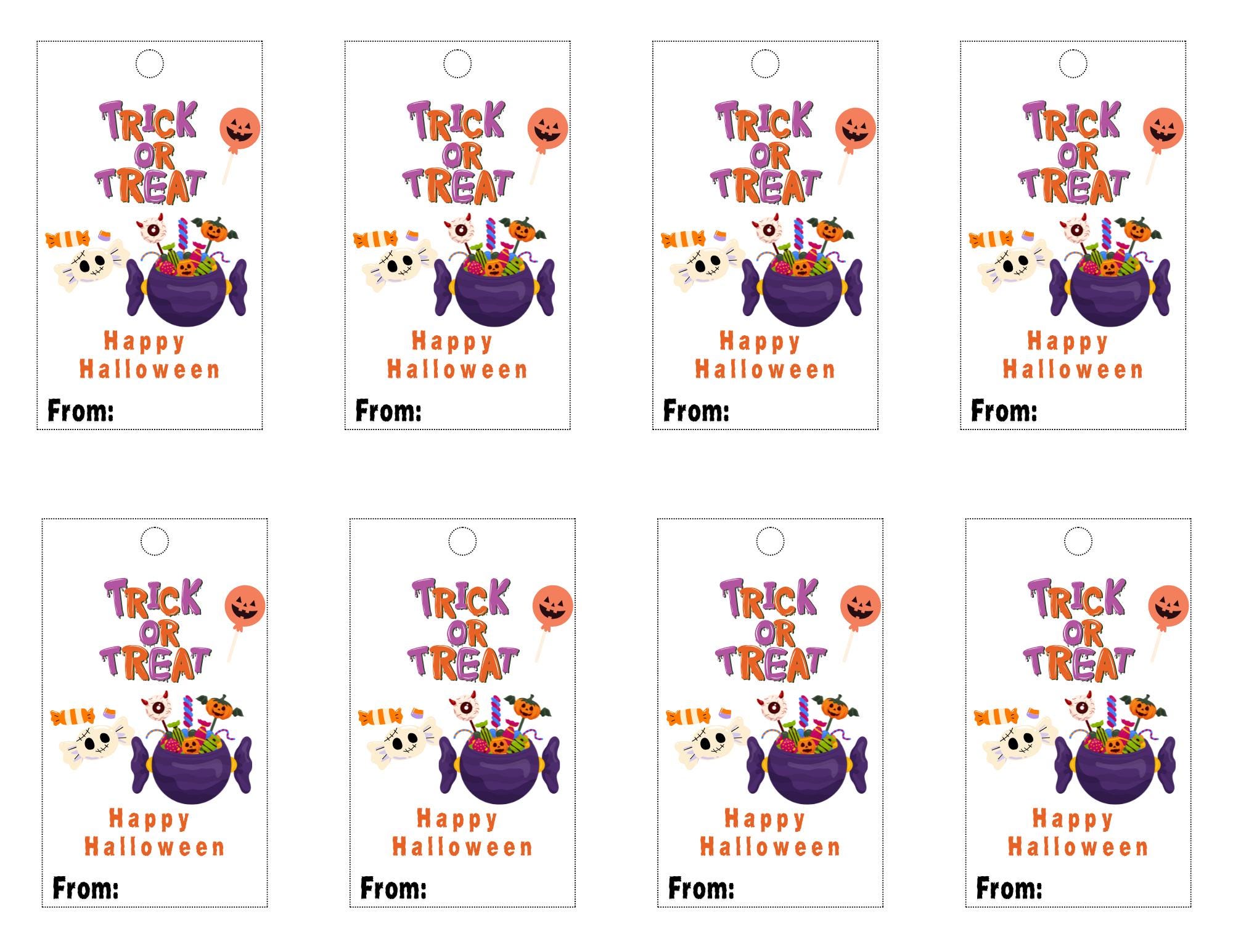 Halloween Gift Tags, Printable Halloween Tags, Spooky Gift Tags ...