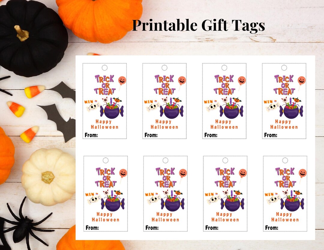 Halloween Gift Tags, Printable Halloween Tags, Spooky Gift Tags ...