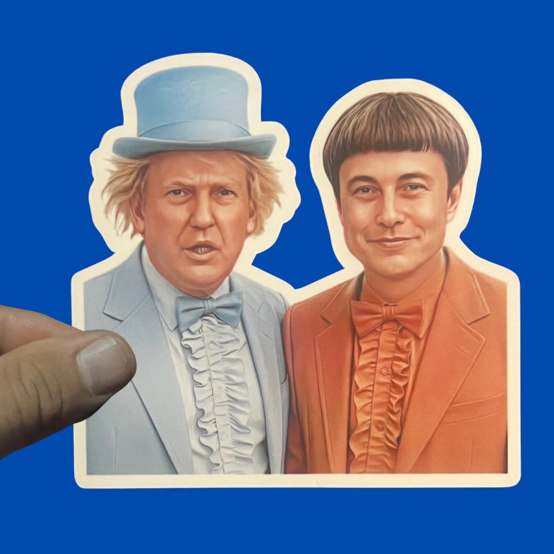 Funny Trump Musk Dumb & Dumber Sticker, DOGE, MAGA, Anti Trump, FDT ...