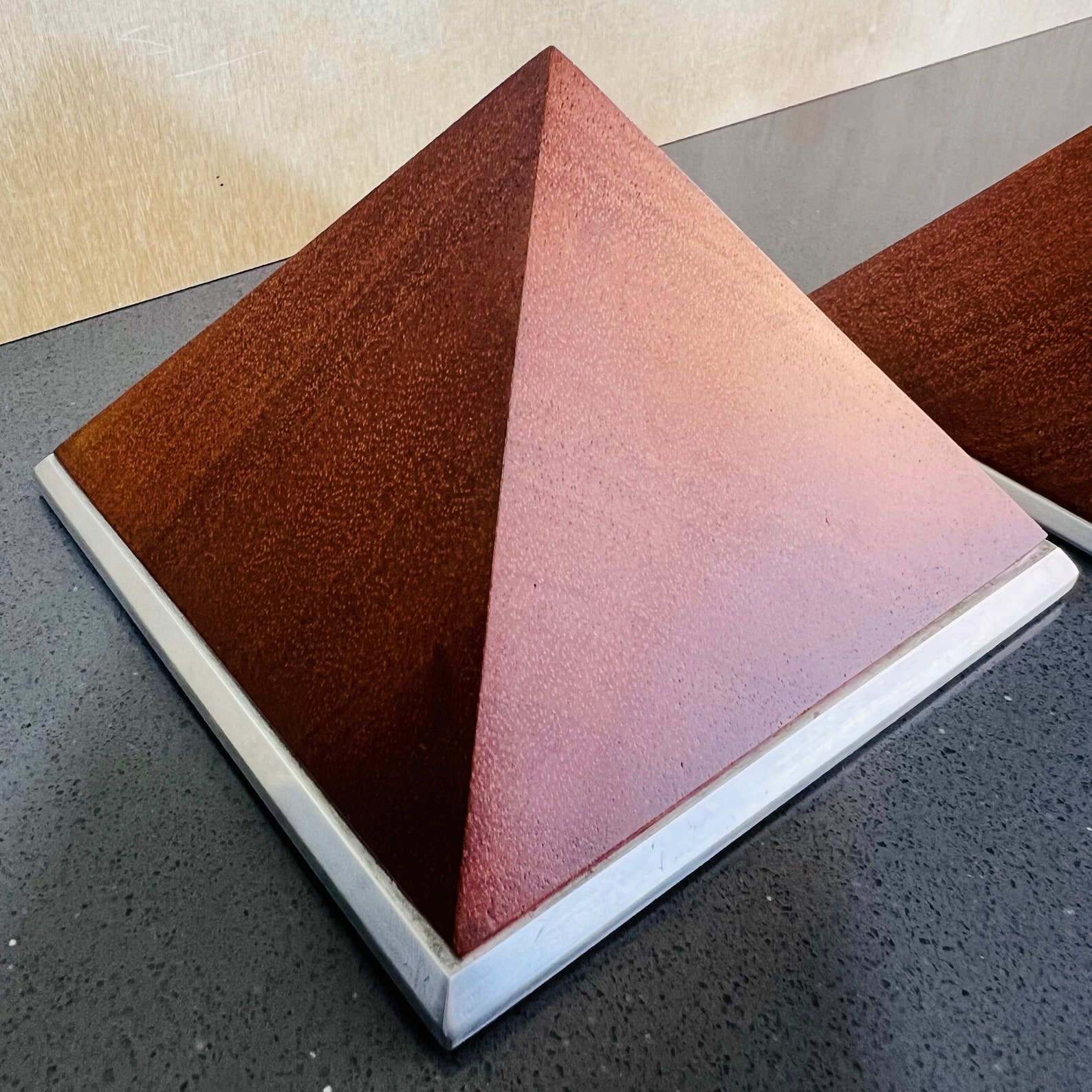 Wooden Egyptian Pyramids With Aluminum Base, Wood Home Decor, Unique ...