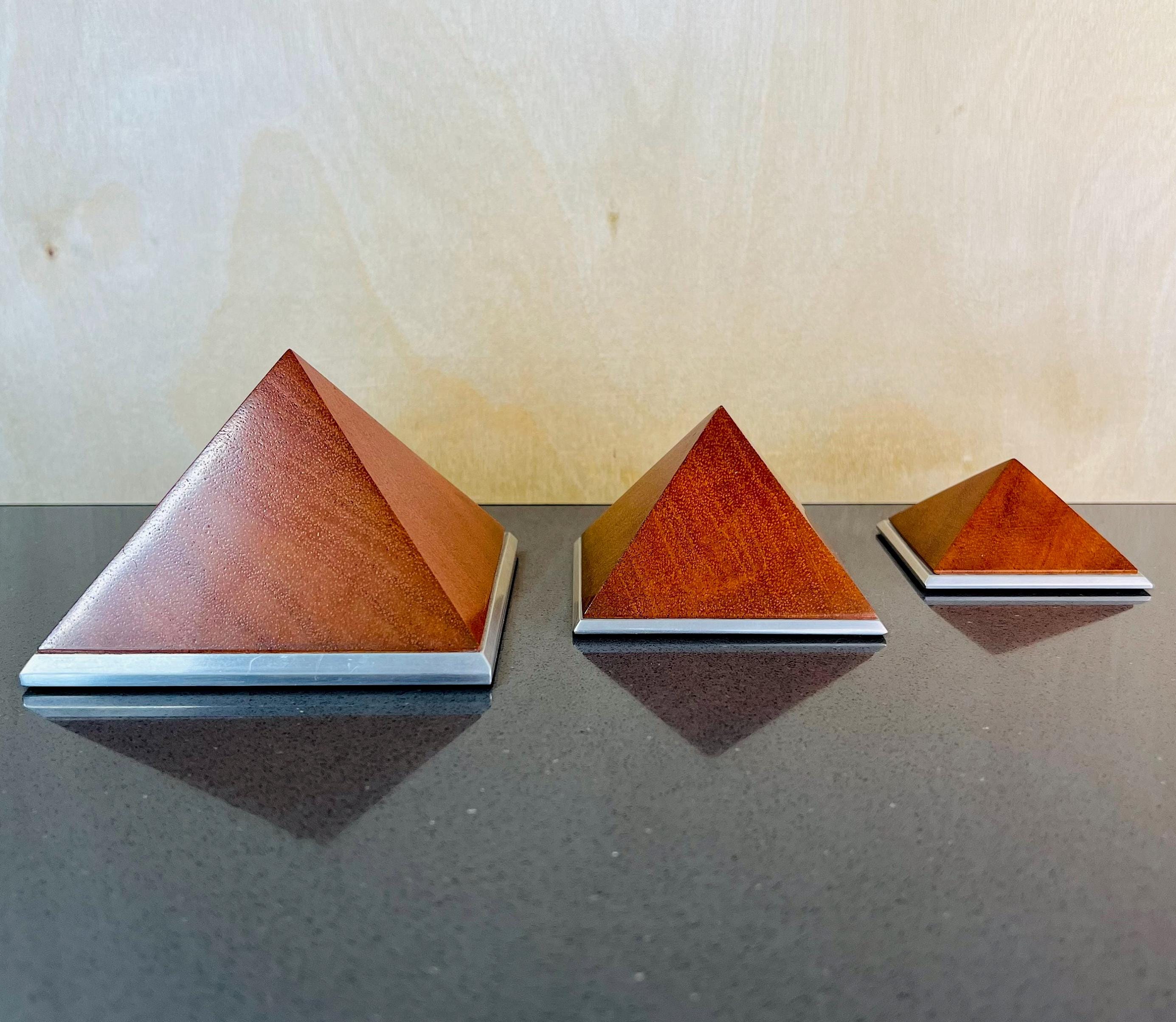 Wooden Egyptian Pyramids With Aluminum Base, Wood Home Decor, Unique ...