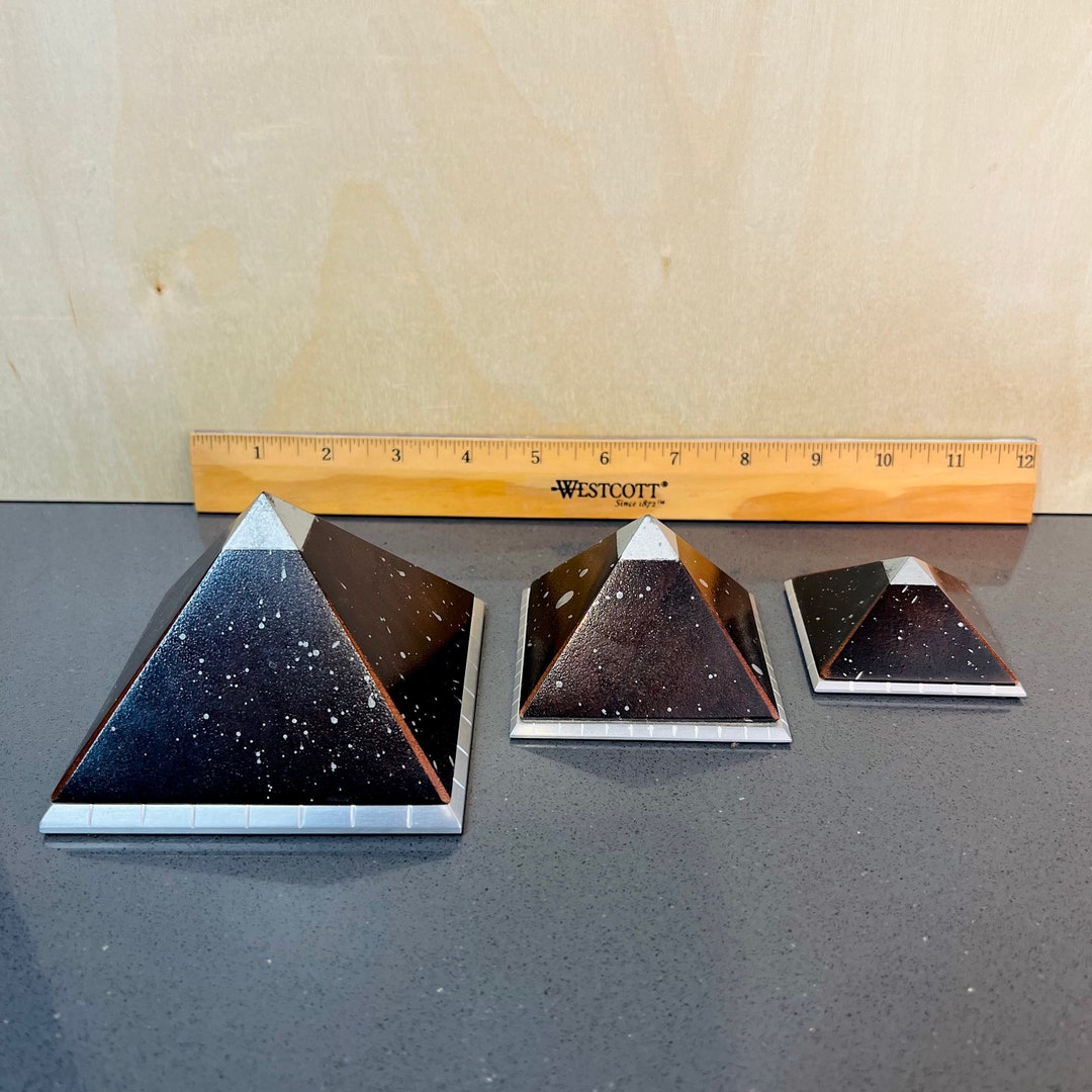 Handcrafted Wooden Pyramid Set With Aluminum Base - Etsy