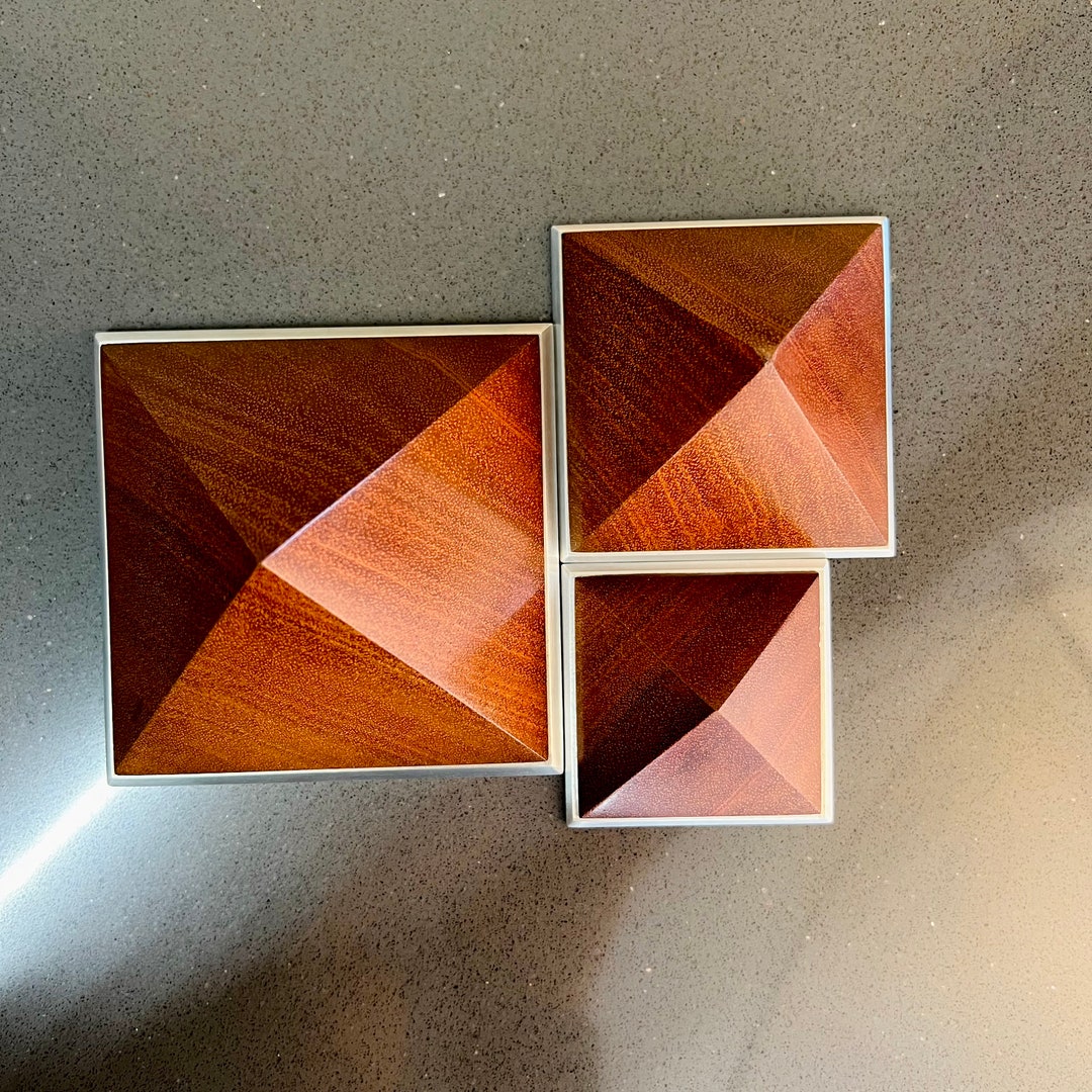 Wooden Egyptian Pyramids With Aluminum Base, Wood Home Decor, Unique ...