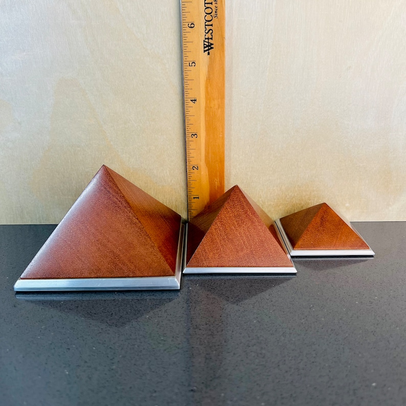 Wooden Egyptian Pyramids With Aluminum Base, Wood Home Decor, Unique ...