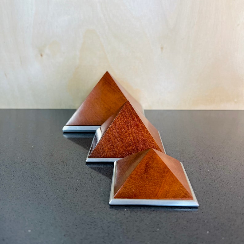 Wooden Egyptian Pyramids With Aluminum Base, Wood Home Decor, Unique ...