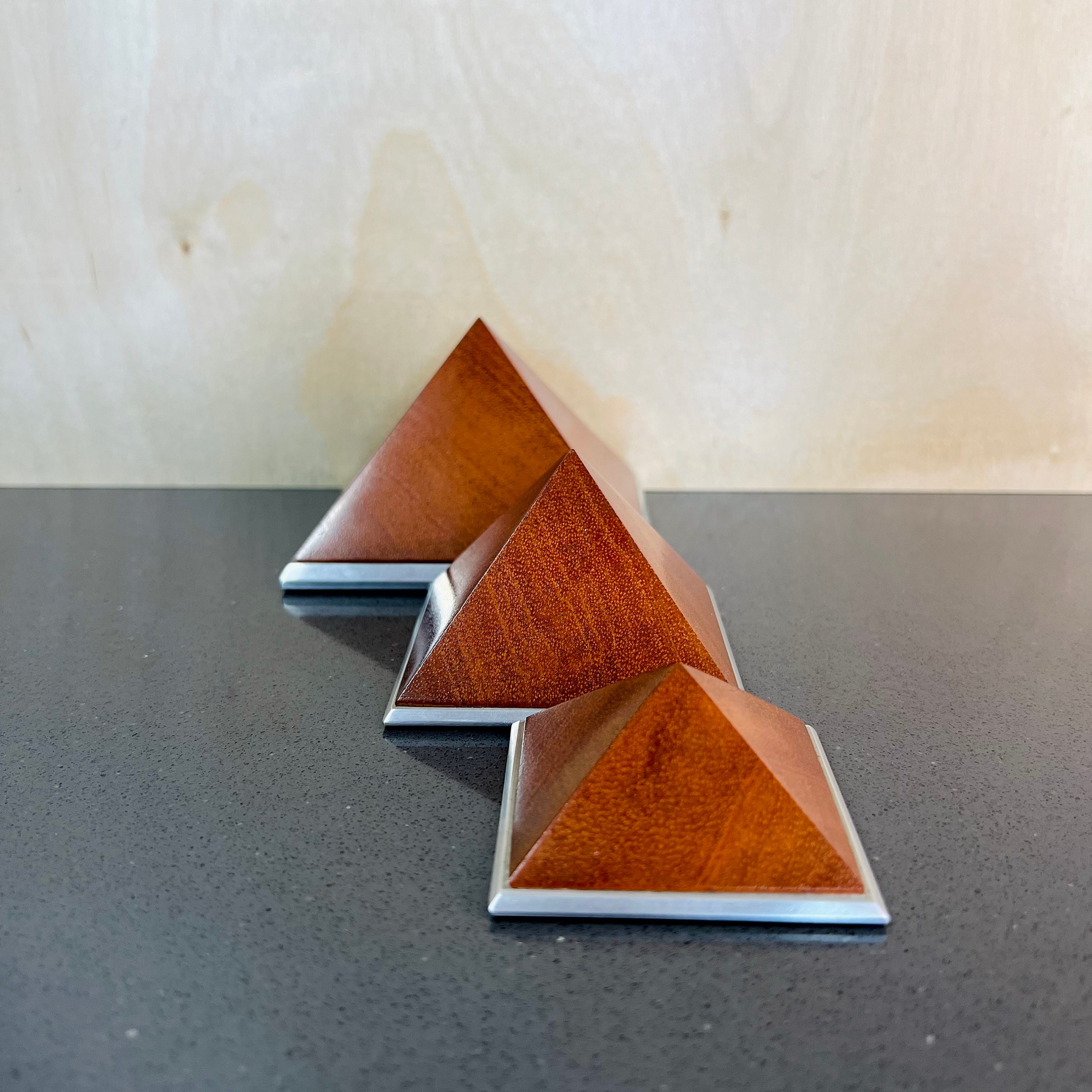 Wooden Egyptian Pyramids With Aluminum Base, Wood Home Decor, Unique ...