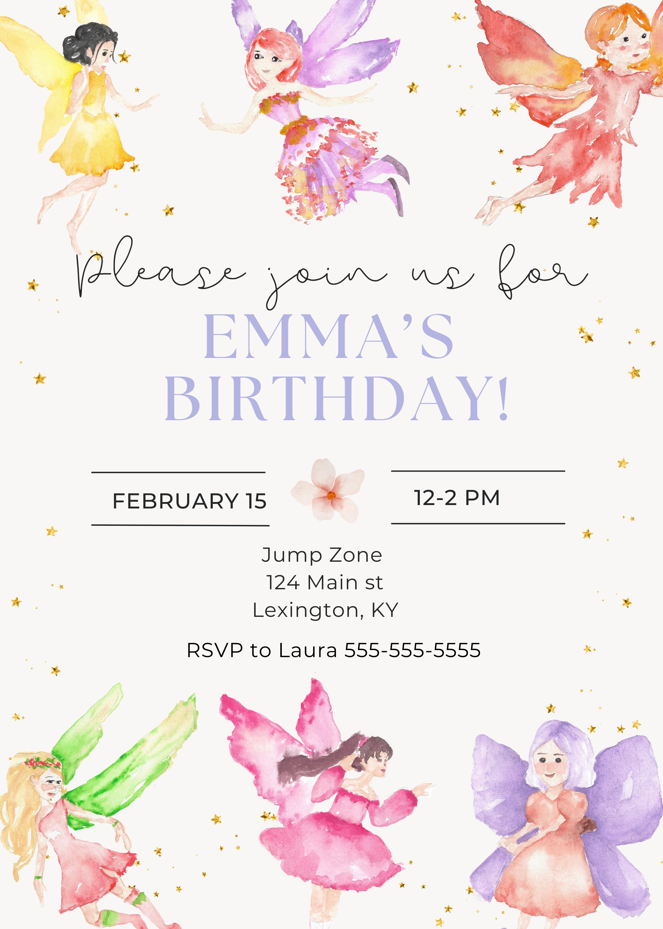 Printable Birthday Invitation, Girls Birthday Invitation, Fairy ...