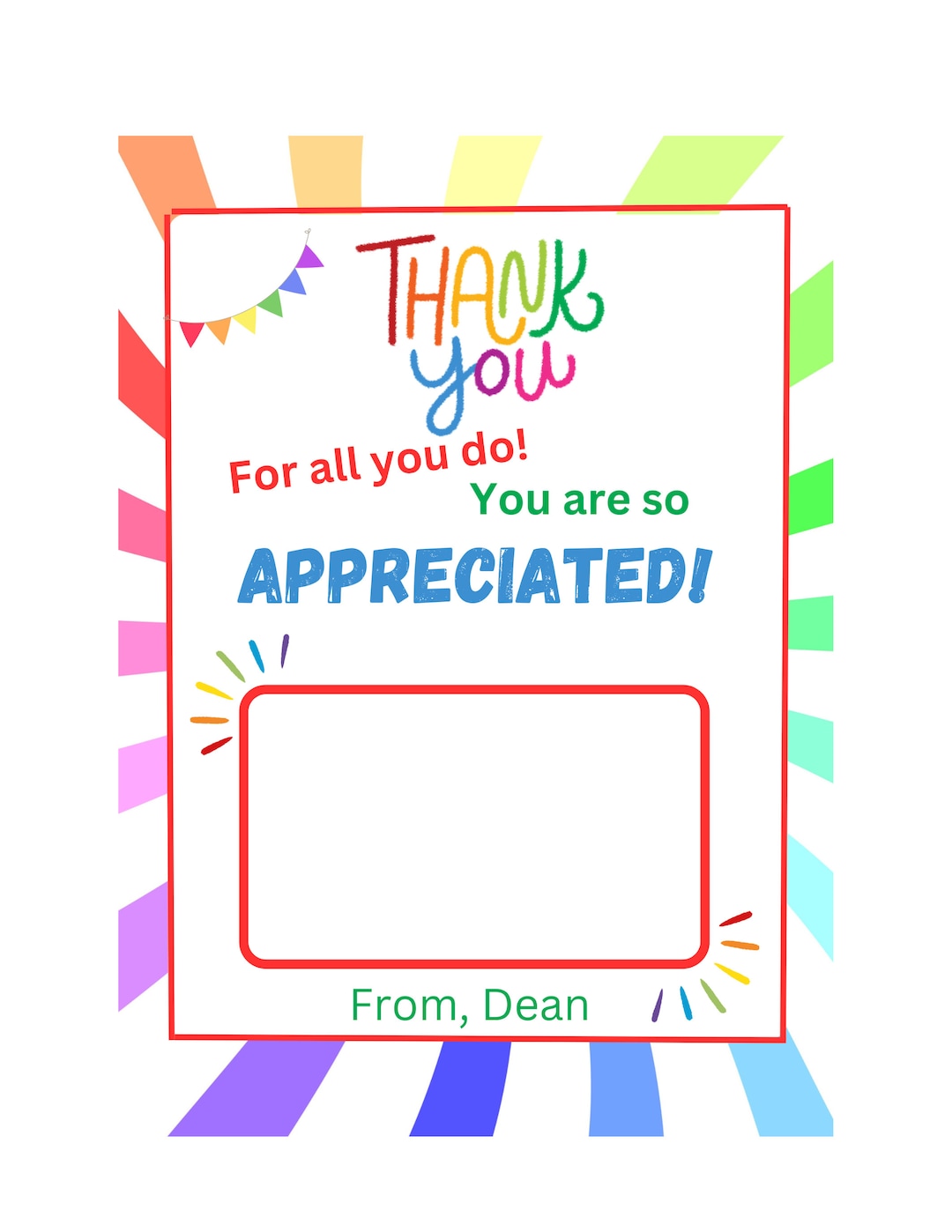 Printable Teacher Gift Card, Teacher Thank You Card, Teacher Gift ...