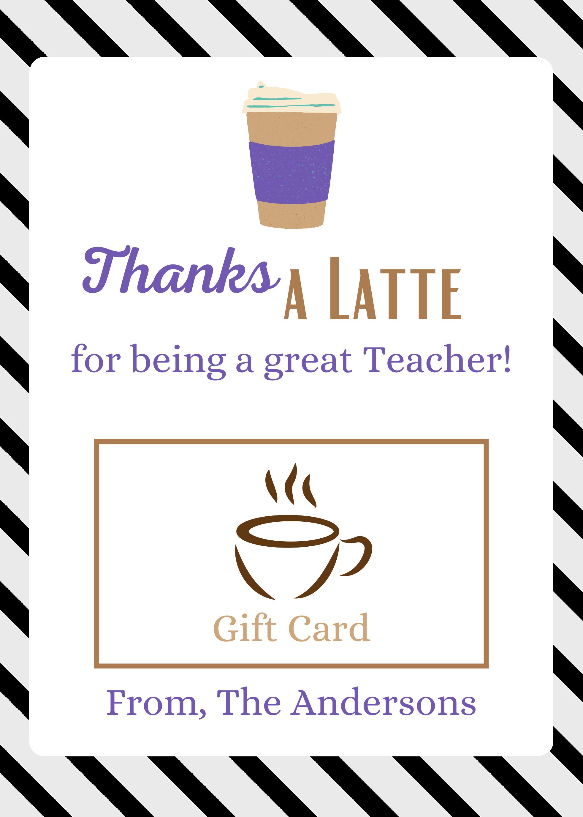 Printable Teacher Gift Card, Teacher Thank You Card, Teacher Gift ...