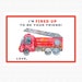 Printable Valentines Day Card for Kids, Firetruck Valentine Tags ...