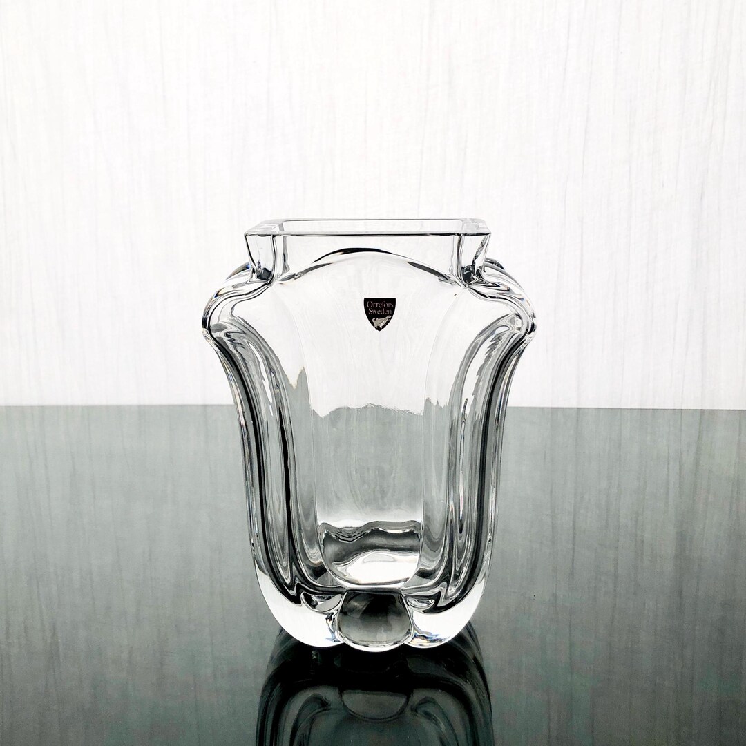Vintage Orrefors Scandinavian Crystal Vase – "tulpan" by Lars Hellsten ...