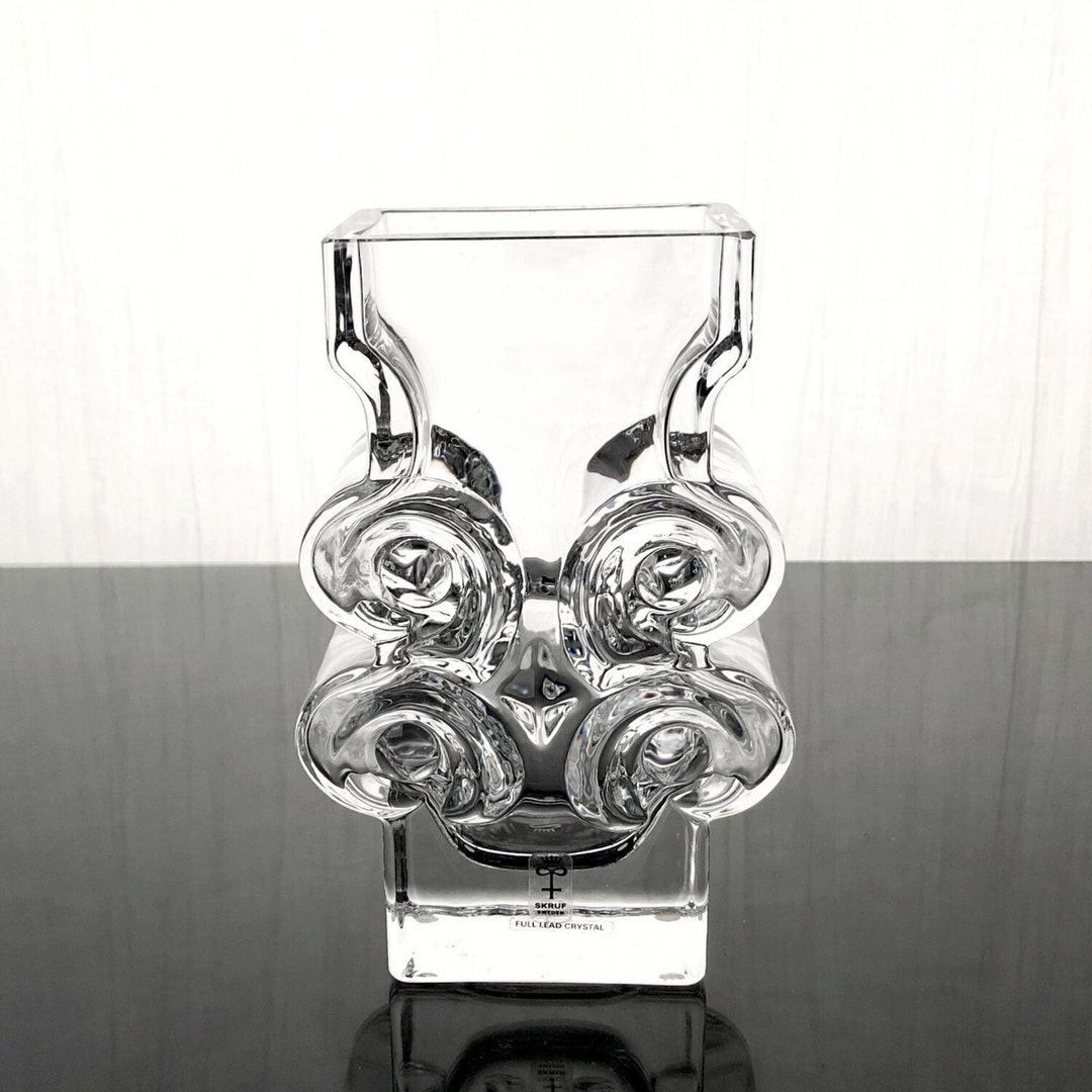 Vintage Scandinavian Crystal Glass Vase – Swedish Design by Lars ...