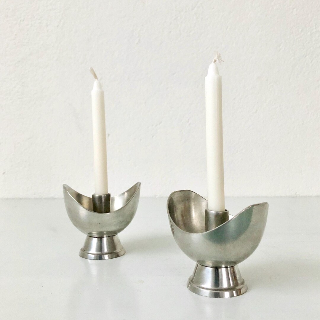 Vintage Swedish Small Pewter Candle Holders by GAB – Pair (1960s) - Etsy