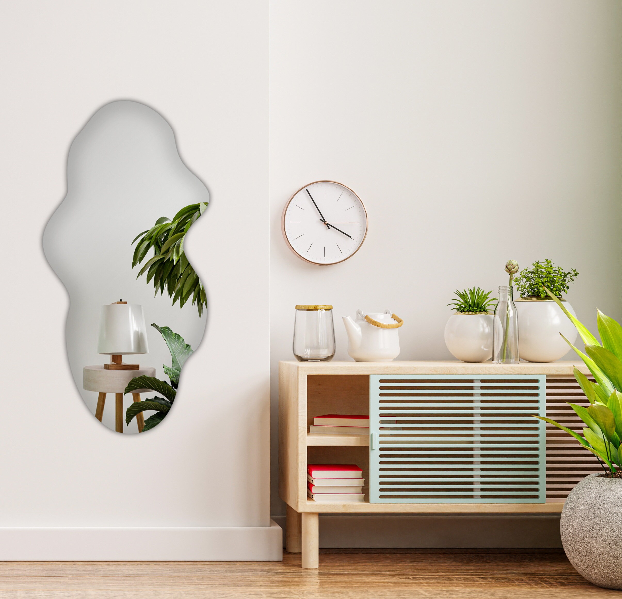 Unique Aesthetic Mirror Decor, Asymetrical Wavy Mirror, Home Mirror ...