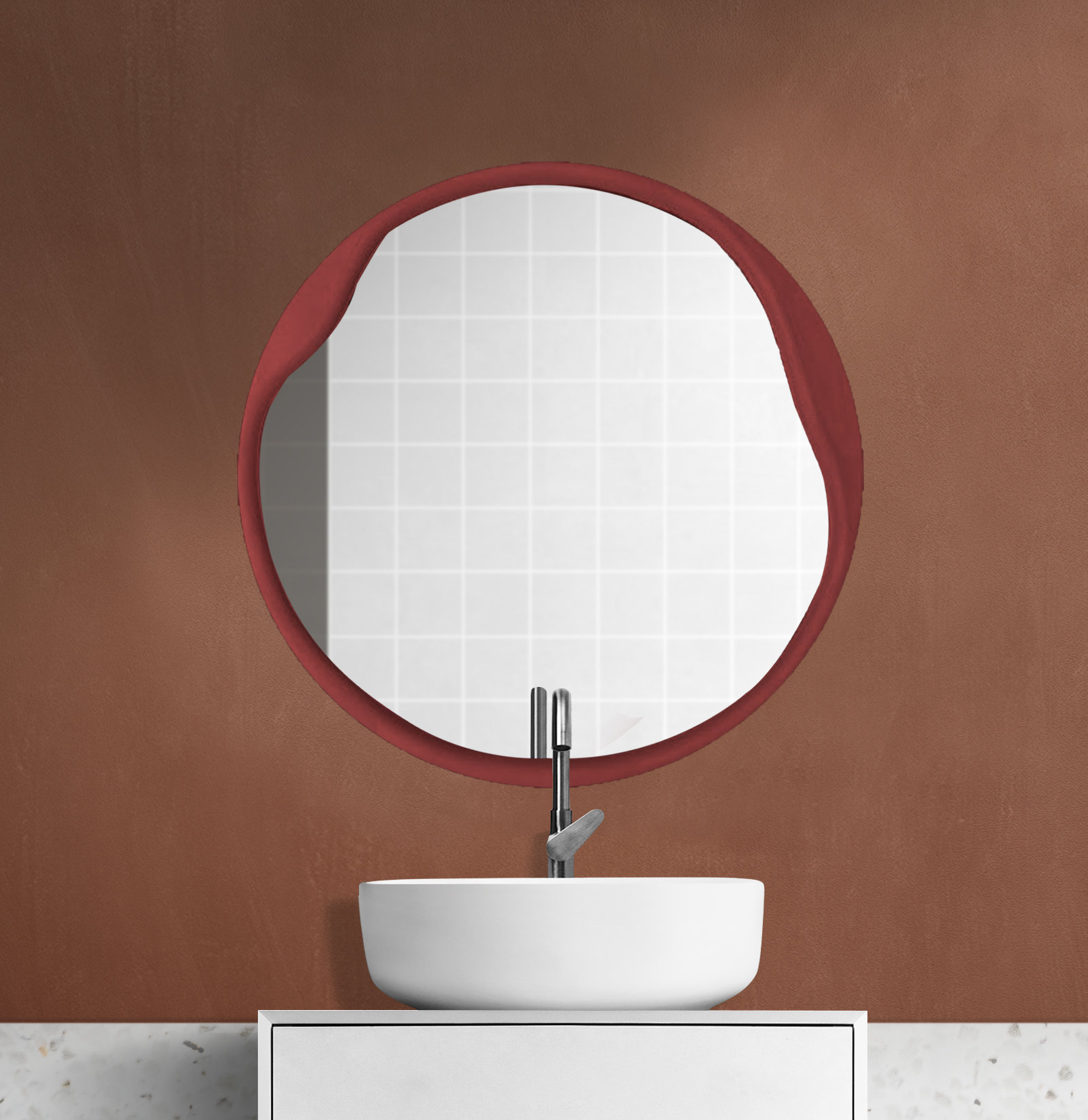 Round Mirror Modern Round Wall Mirror Decor Wooden Frame - Etsy