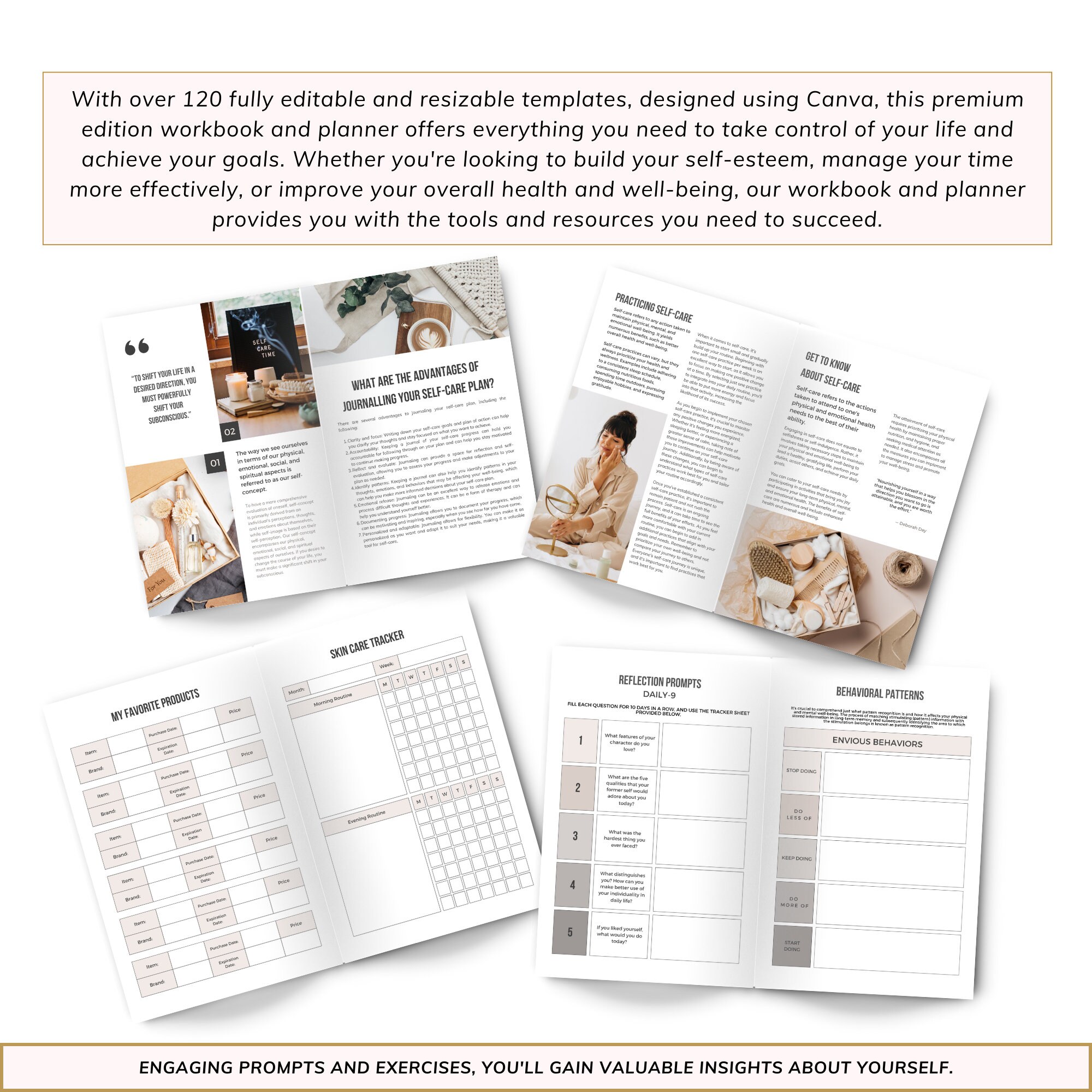 Self-concept Workbook, Self Love & Care Journal, and Daily Mindfulness ...