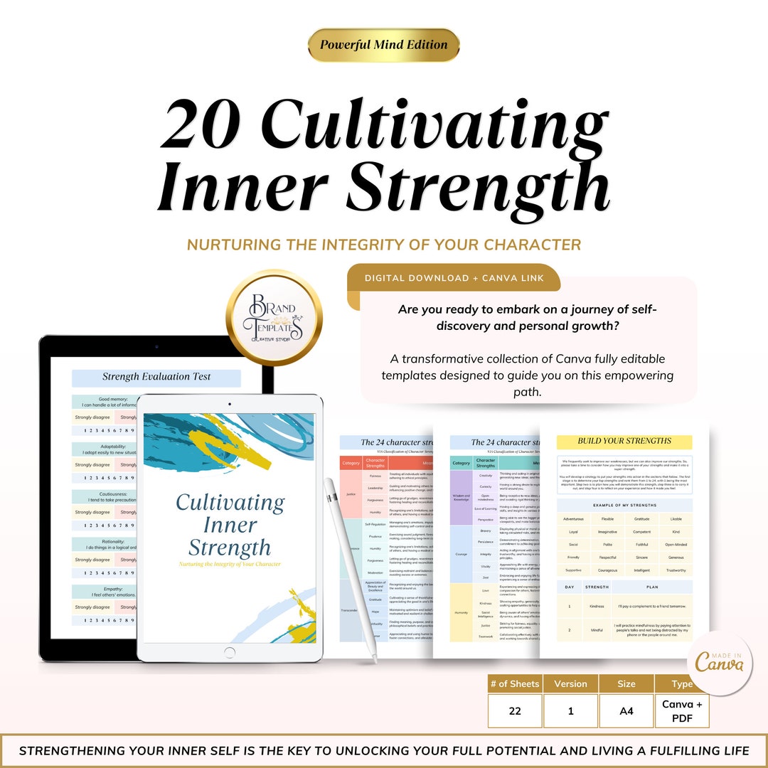 Cultivating Inner Strength Workbook: Empowering Worksheets for Personal ...