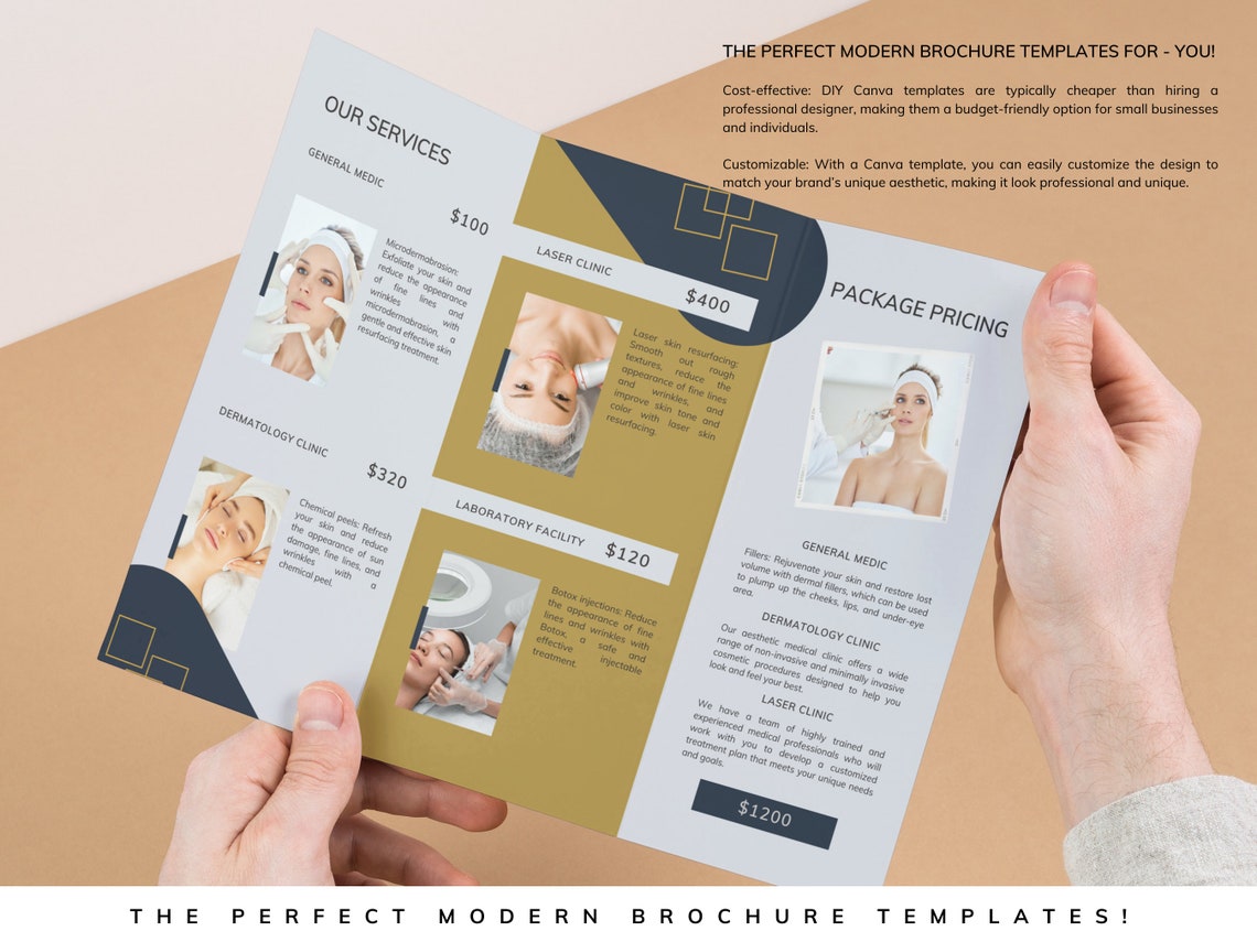 Minimalist Aesthetic Trifold Brochure Template for Beauty - Etsy