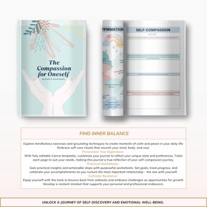 Self-compassion Journal & Worksheets - Transformative Tool for Self ...