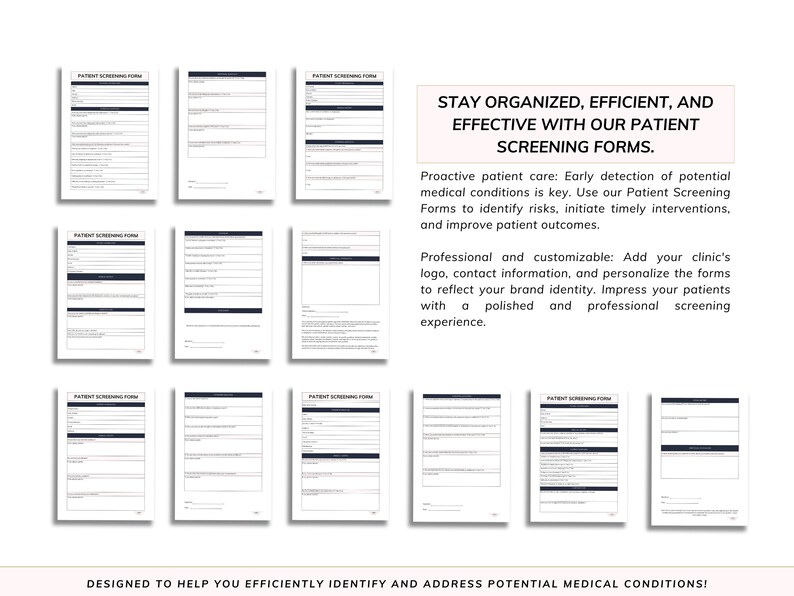 Patient Screening Forms 6 Editable Canva Templates and - Etsy