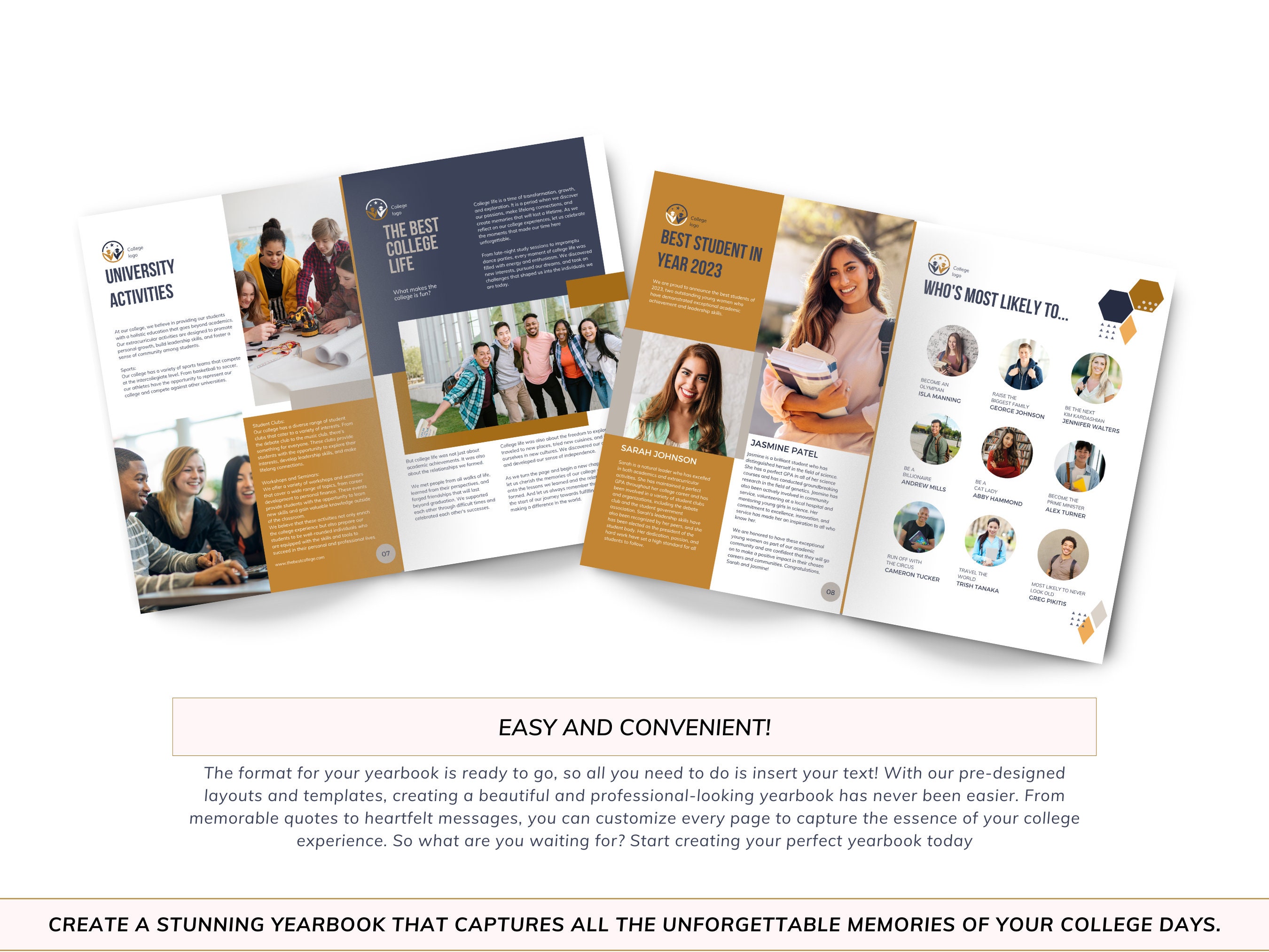 41 College Yearbook Templates: Graduation, Class Book, Fully Editable ...