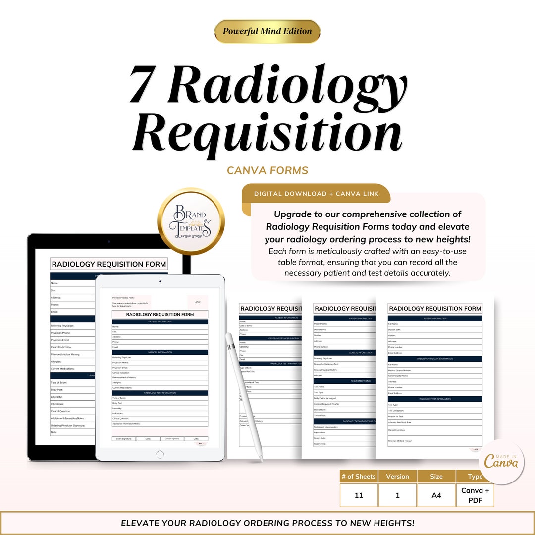 Radiology Requisition Forms 7 Editable Canva Templates and Printable ...