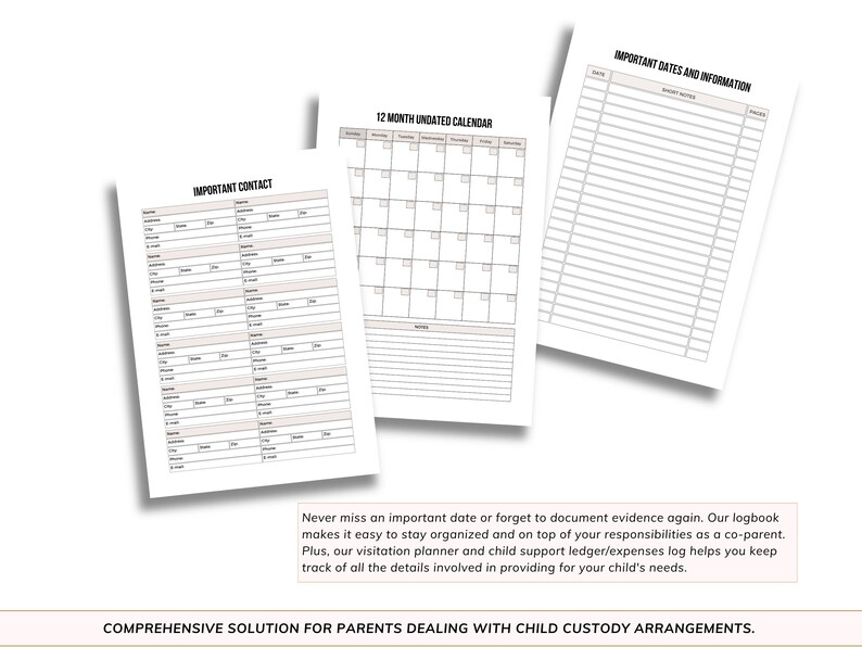 Child Custody Journal: the Essential Log Book for Keeping Accurate ...