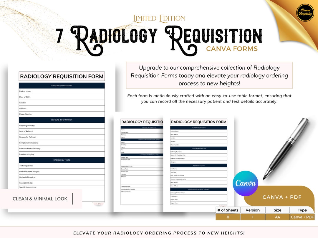 Radiology Requisition Forms 7 Editable Canva Templates and - Etsy