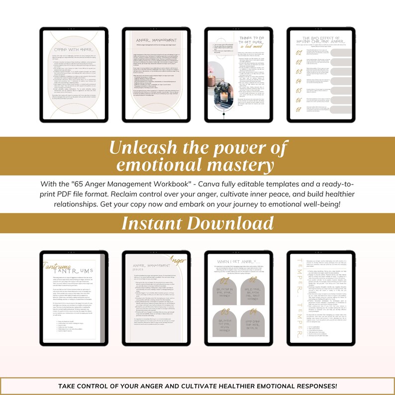 65-page Anger Management Workbook, Stress Relief, Self-care (PDF ...