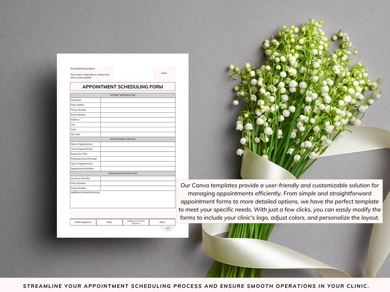 4 Printable Appointment Scheduling Forms, Editable Canva Template - Etsy