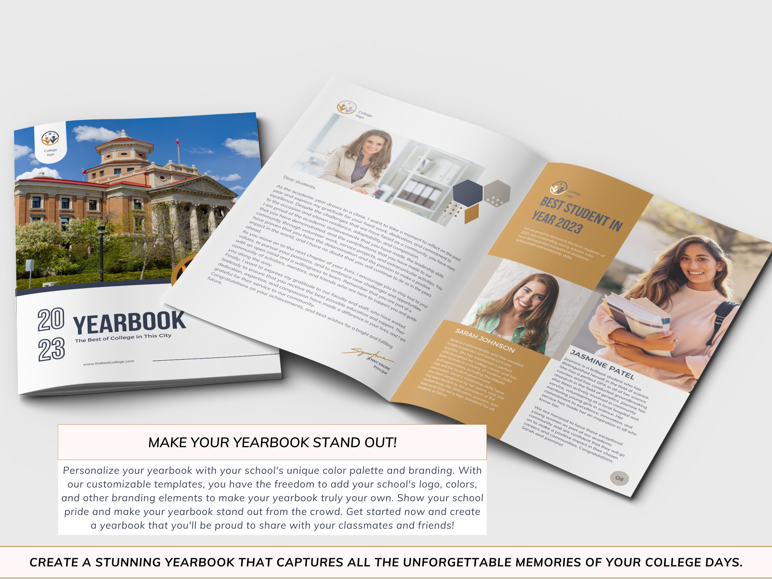 41 College Yearbook Templates: Graduation, Class Book, Fully Editable ...