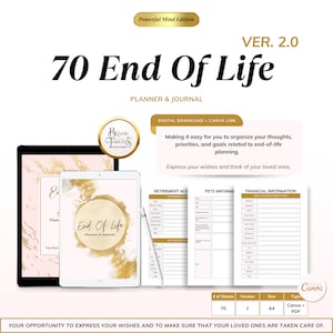 End-of-life Planning Workbook: Canva Editable Template, Checklist and ...