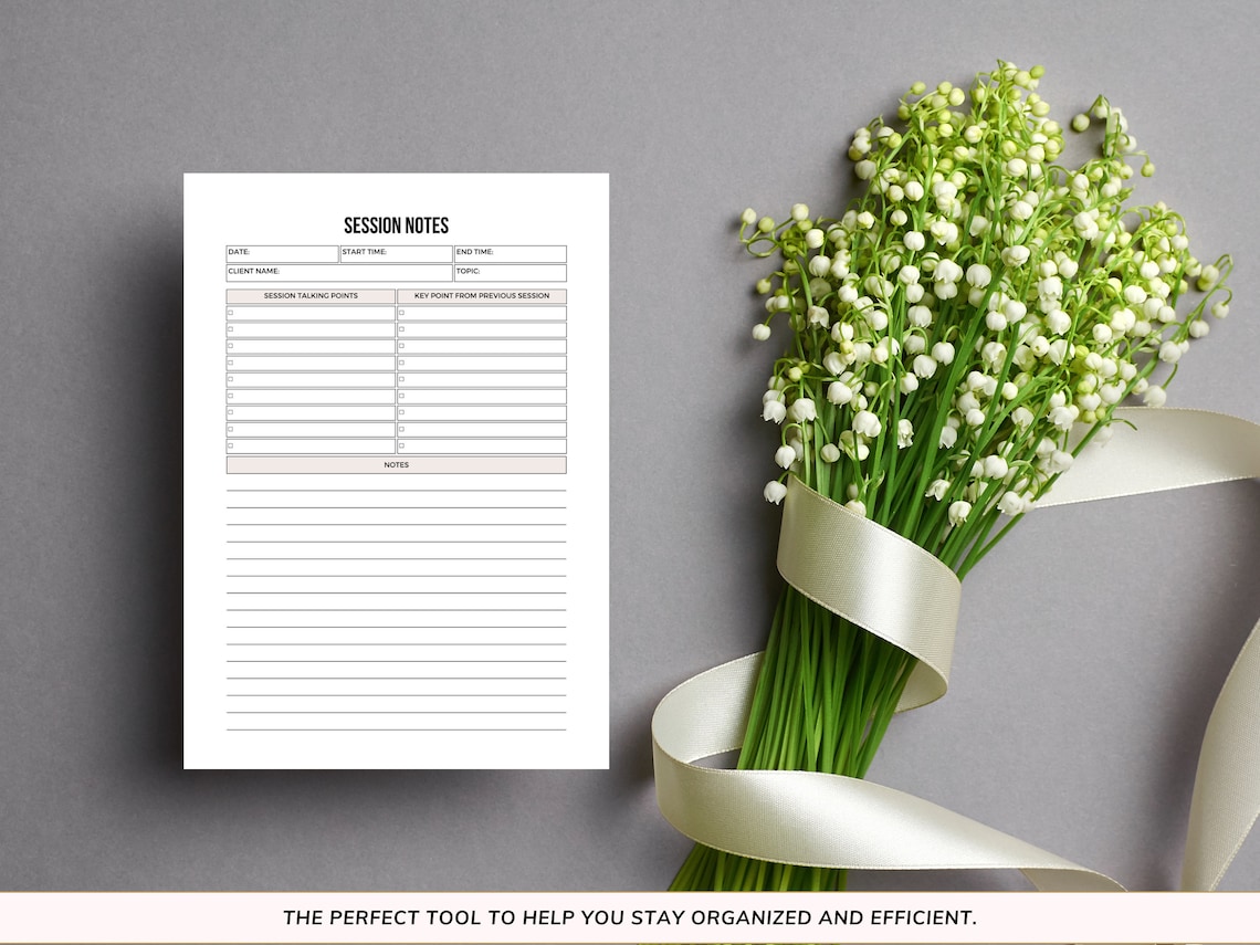 Social Worker Session Notes Notebook - Editable Template and Printable ...