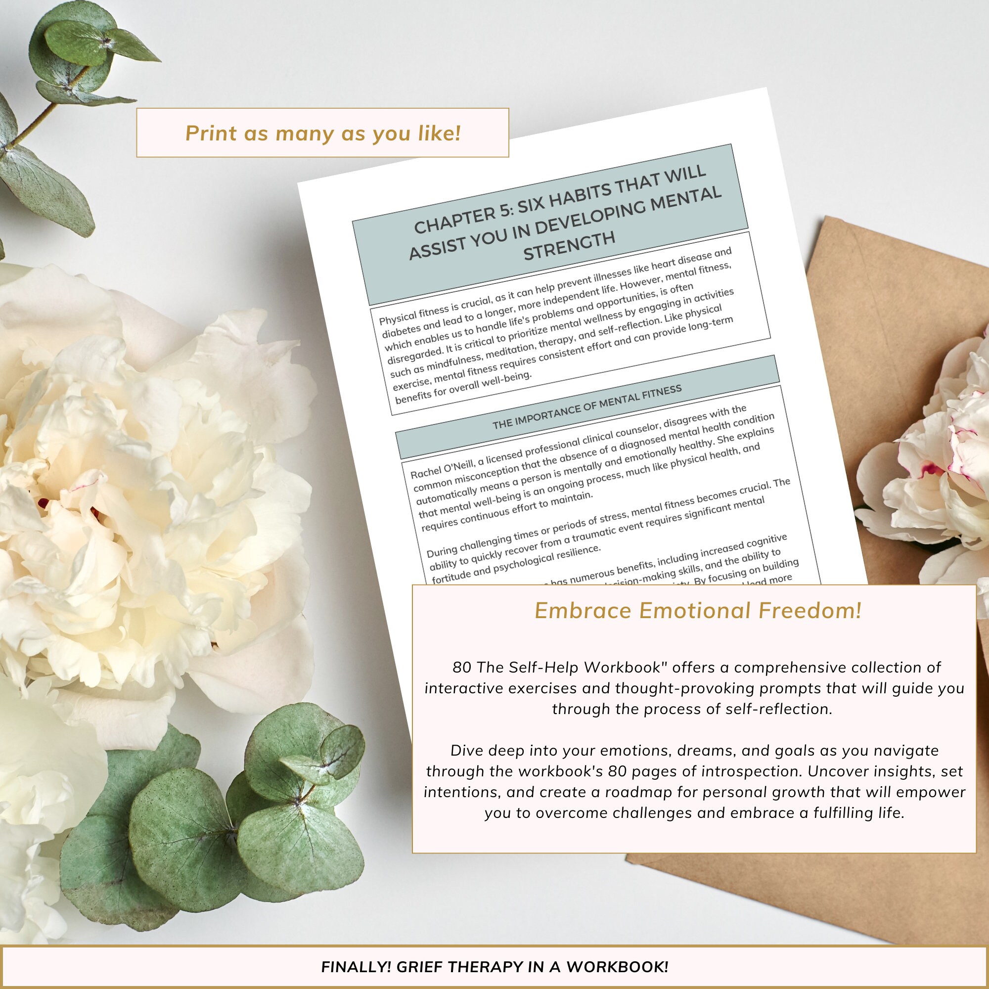 The Self-help Workbook: 80-page Workbook for Personal Growth, Self ...